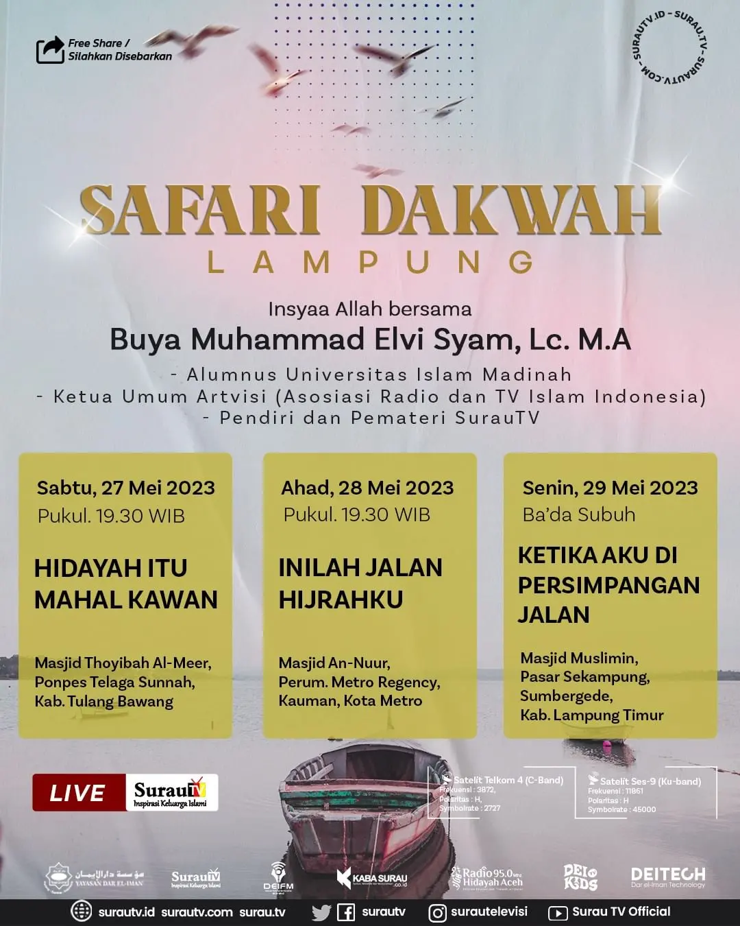 Safari Dakwah Lampung [Live Surau TV] 27-29 Mei 2023 – Buya Muhammad ...